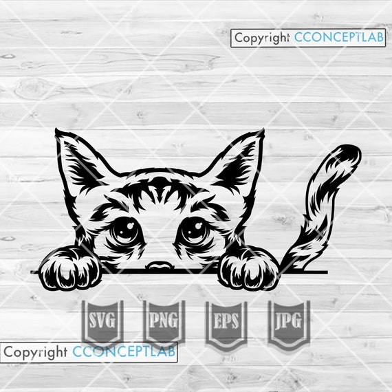 Lindo gato asomado svg / Lindo gatito svg / Dueño del gato svg | Etsy ...