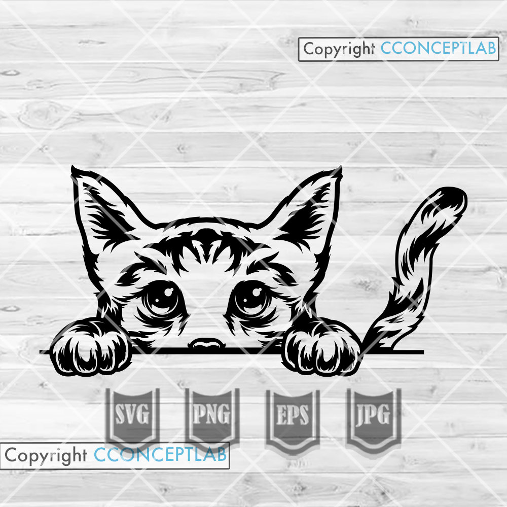 Cute Peeking Cat Svg Cute Kitten Svg Cat Owner Svg Cat - Etsy