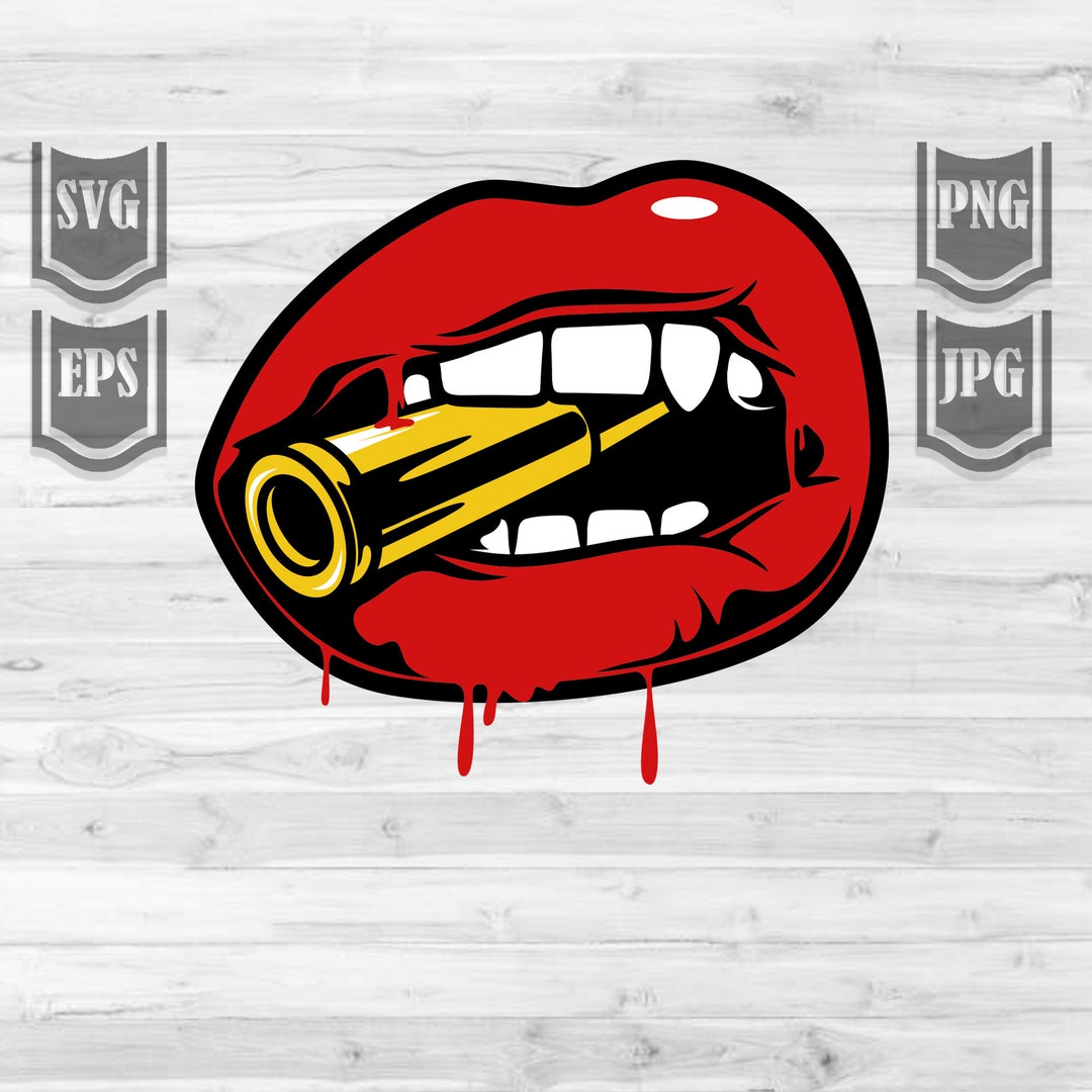 Lips Bullet Svg File || Dripping Lips Svg || Lips Svg || Lips Clipart ...