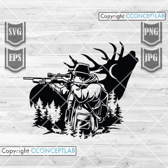 Deer Hunting Svg Anter Clipart Man Hunts Stencil Bucks - Etsy Canada