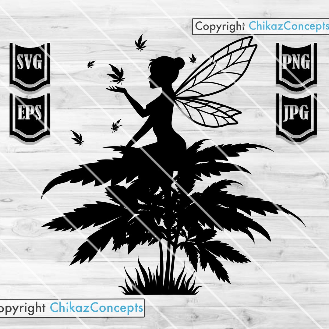 Cannabis Fairy Illustration || Svg || Cannabis Svg || Fairy Svg || Weed ...