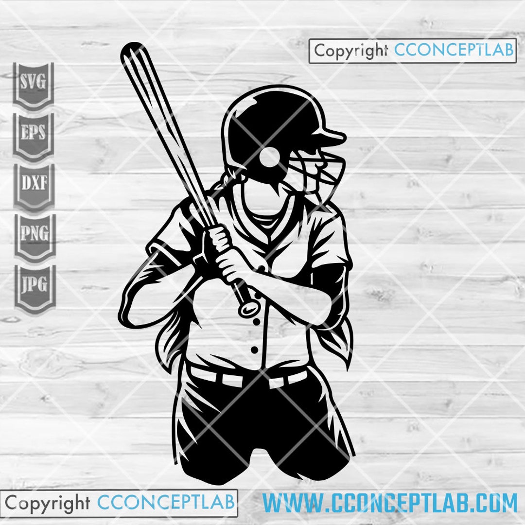 Softball Player Svg | Pitcher Mom Clipart | Batter Girl Stencil | Game ...