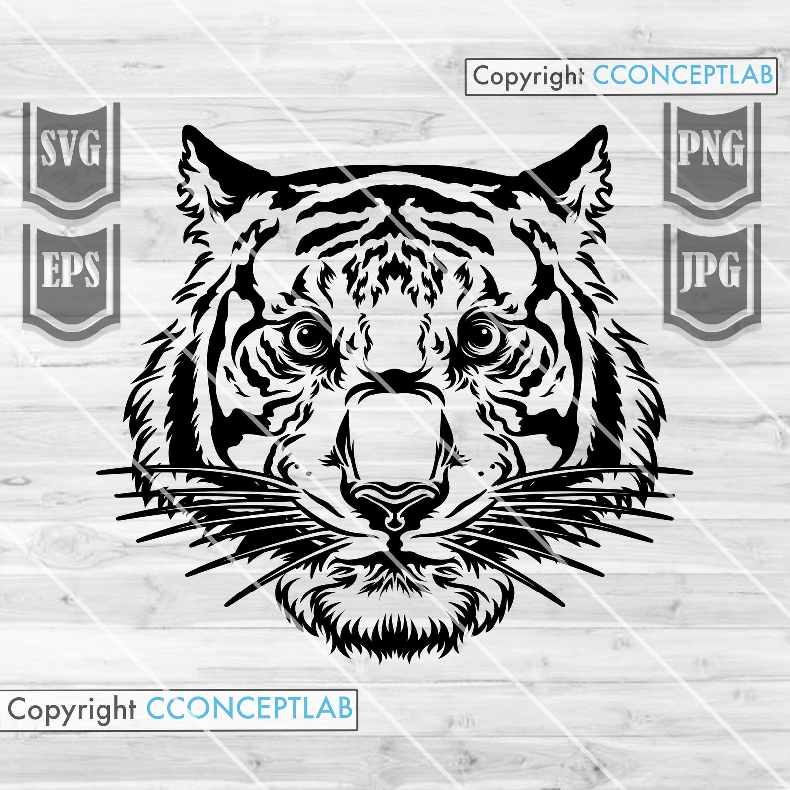Tiger Animal Svg File || Tiger Cut Files || Tiger Clipart || Tiger Png ...