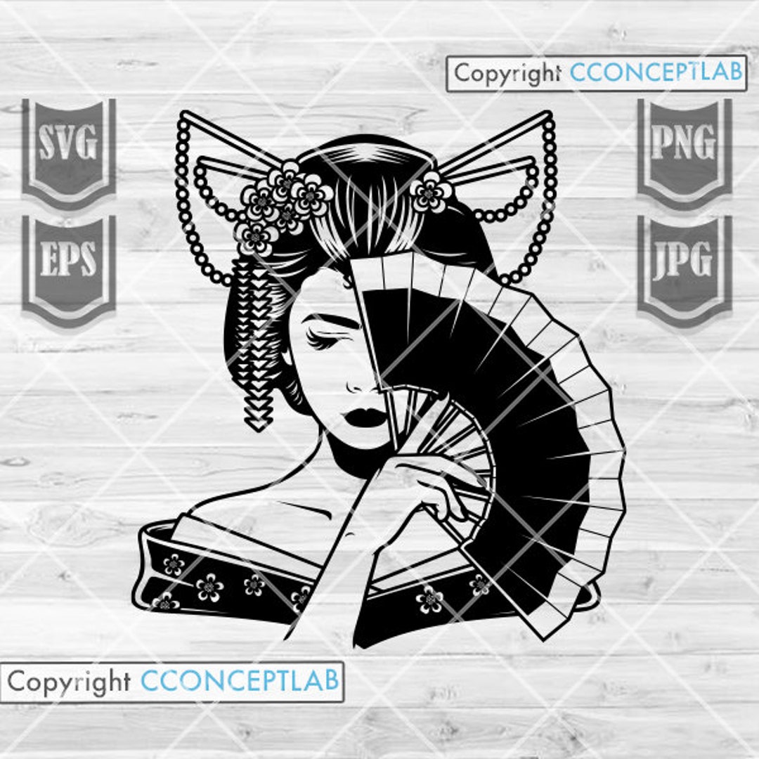 Geisha Svg Geisha Clipart Geisha Cutfile Geisha Png Japanese Geisha Svg ...