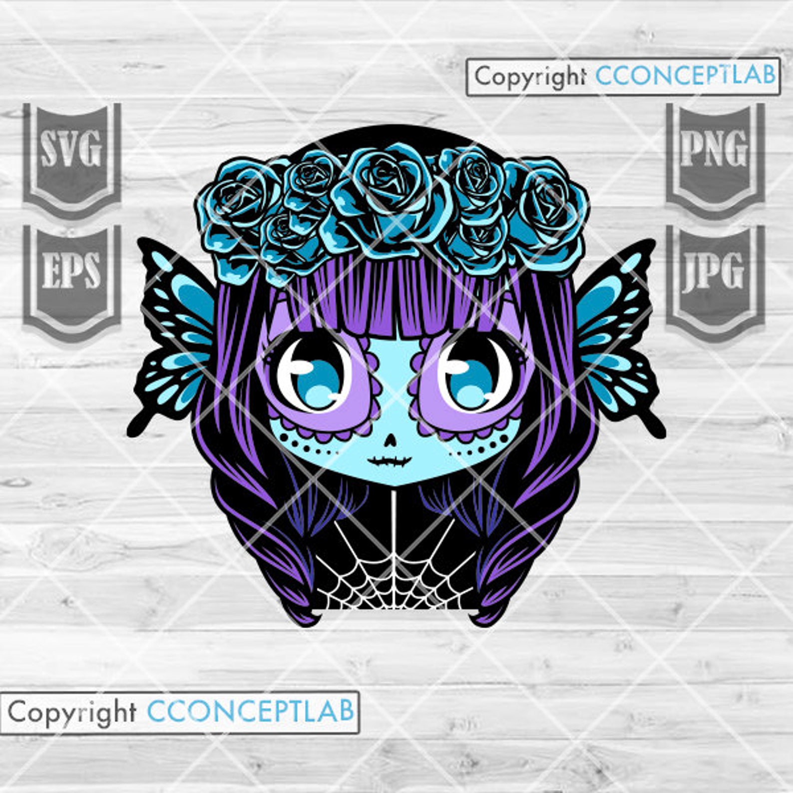 Cute Gothic Girl Svg Halloween Custom Clipart Scary and - Etsy