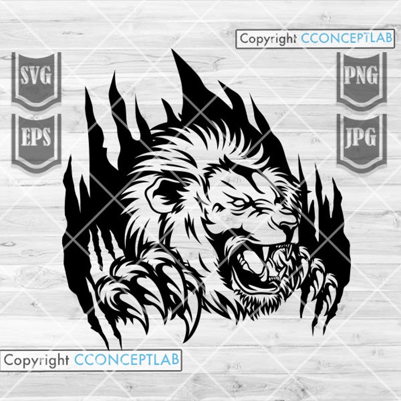 Lion Claw Svg - Etsy