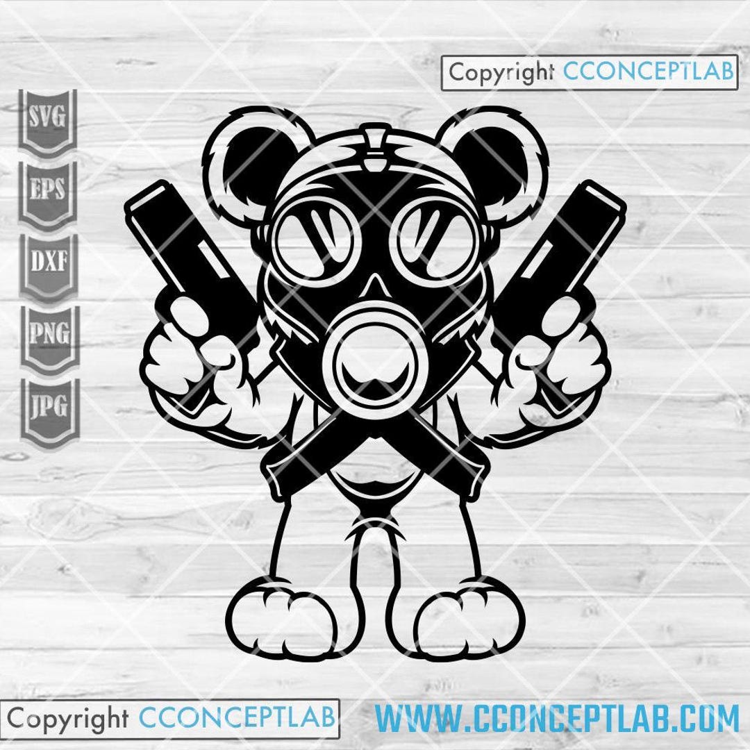 Teddy Svg | Teddy With Guns Clipart | Gangster Teddy Cutfile | Hipster ...