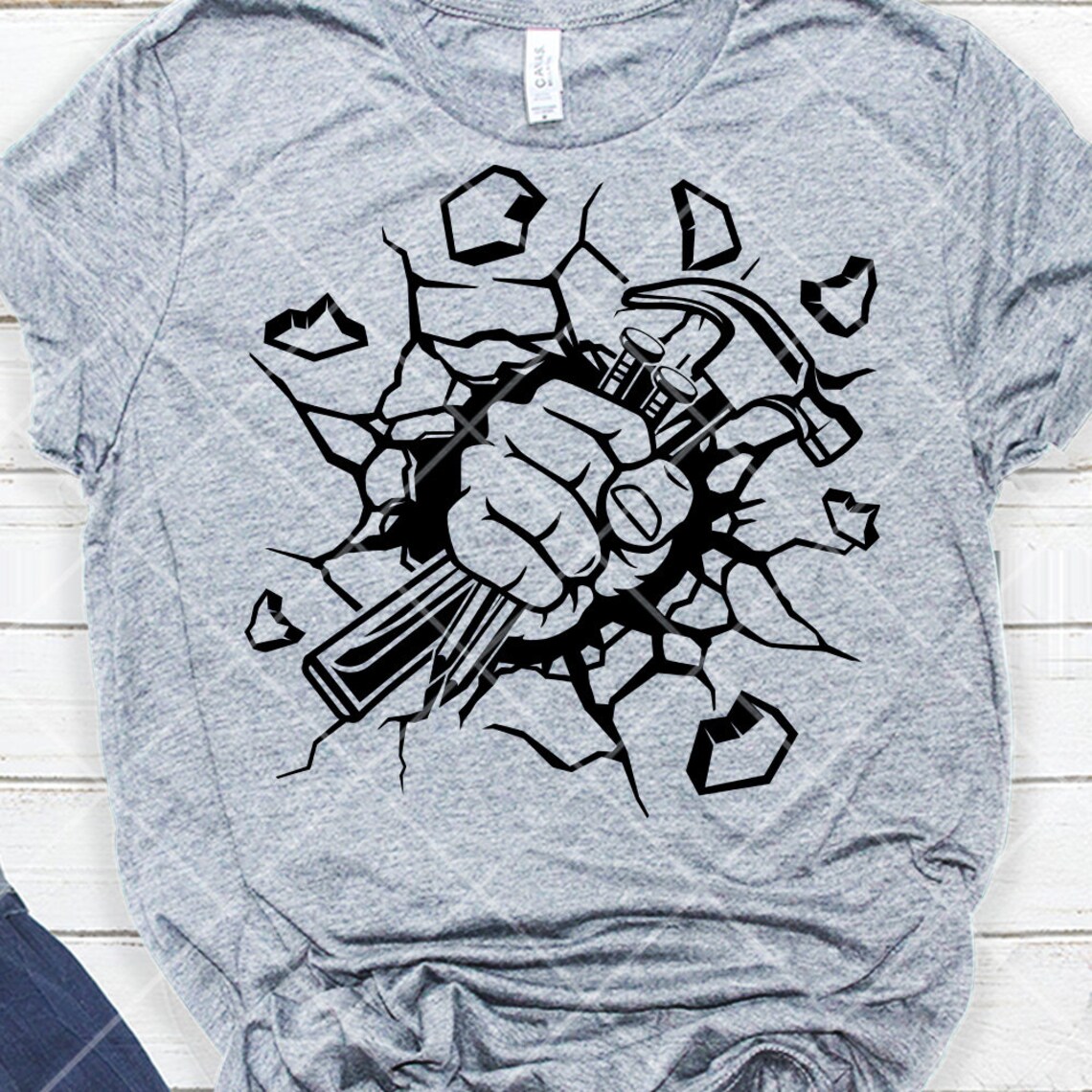 Carpenter Smashed Punch Svg Construction Dad T-shirt Design - Etsy
