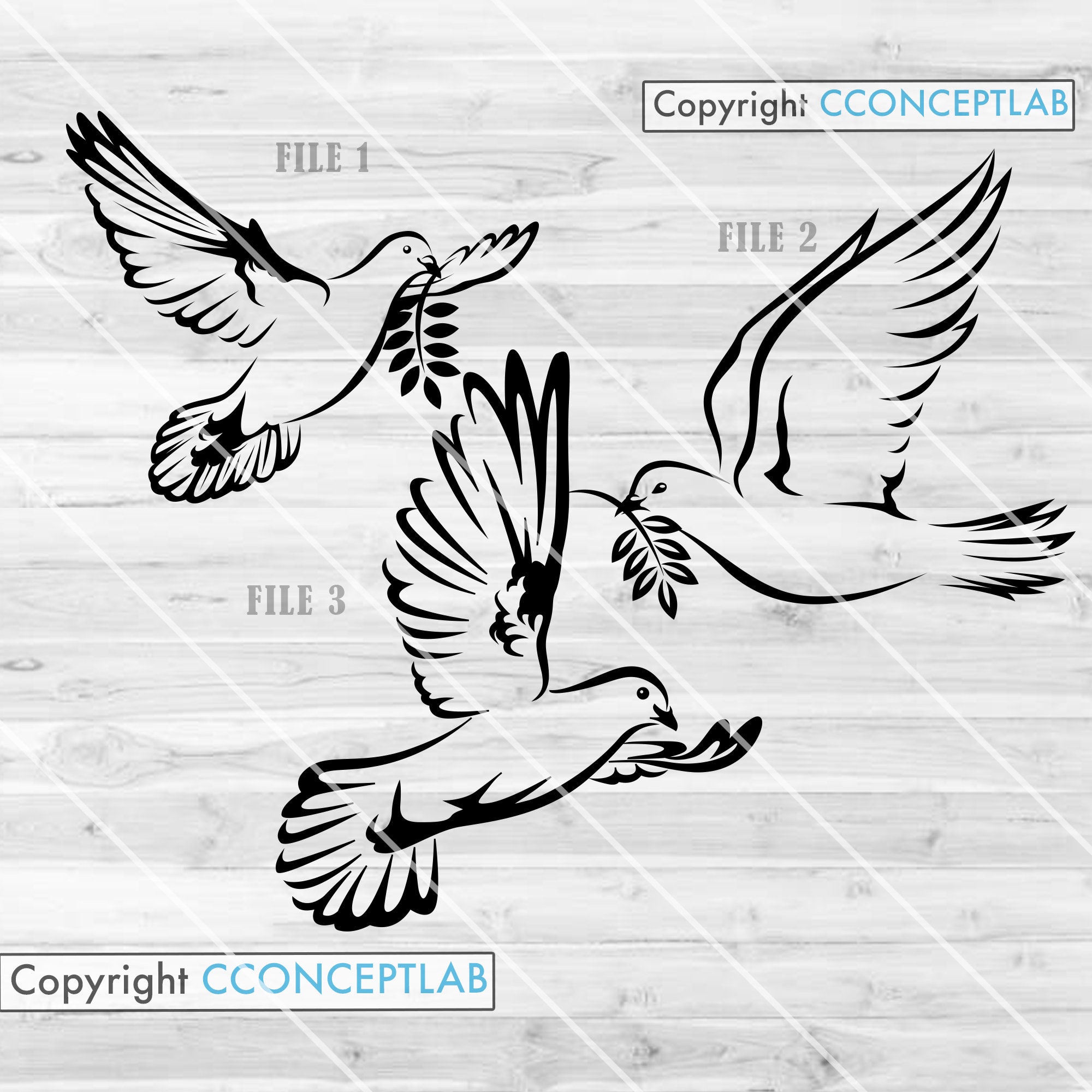 3 Doves Clipart Dove Svg Bird Svg dove Clipart Dove - Etsy Canada