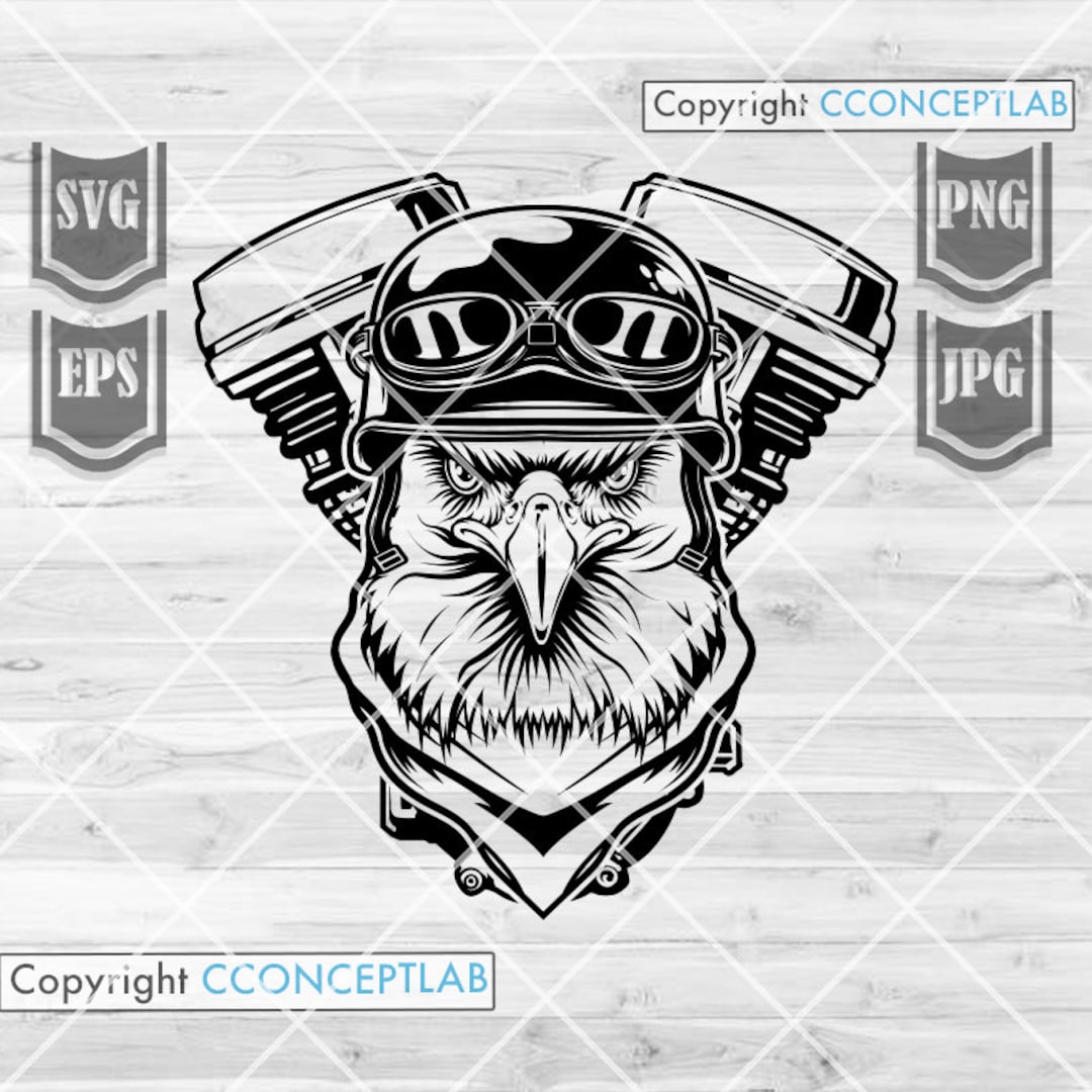 Biker Eagle Svg || Biker Svg || Rider Svg || Motorbiker Svg | Biker ...