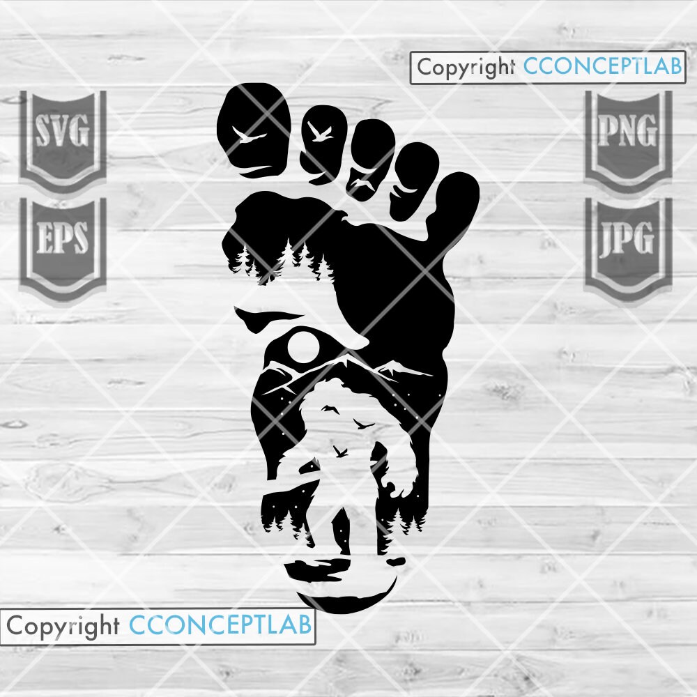Big Foot Svg Big Foot Clipart Adventure Svg Camp Life - Etsy