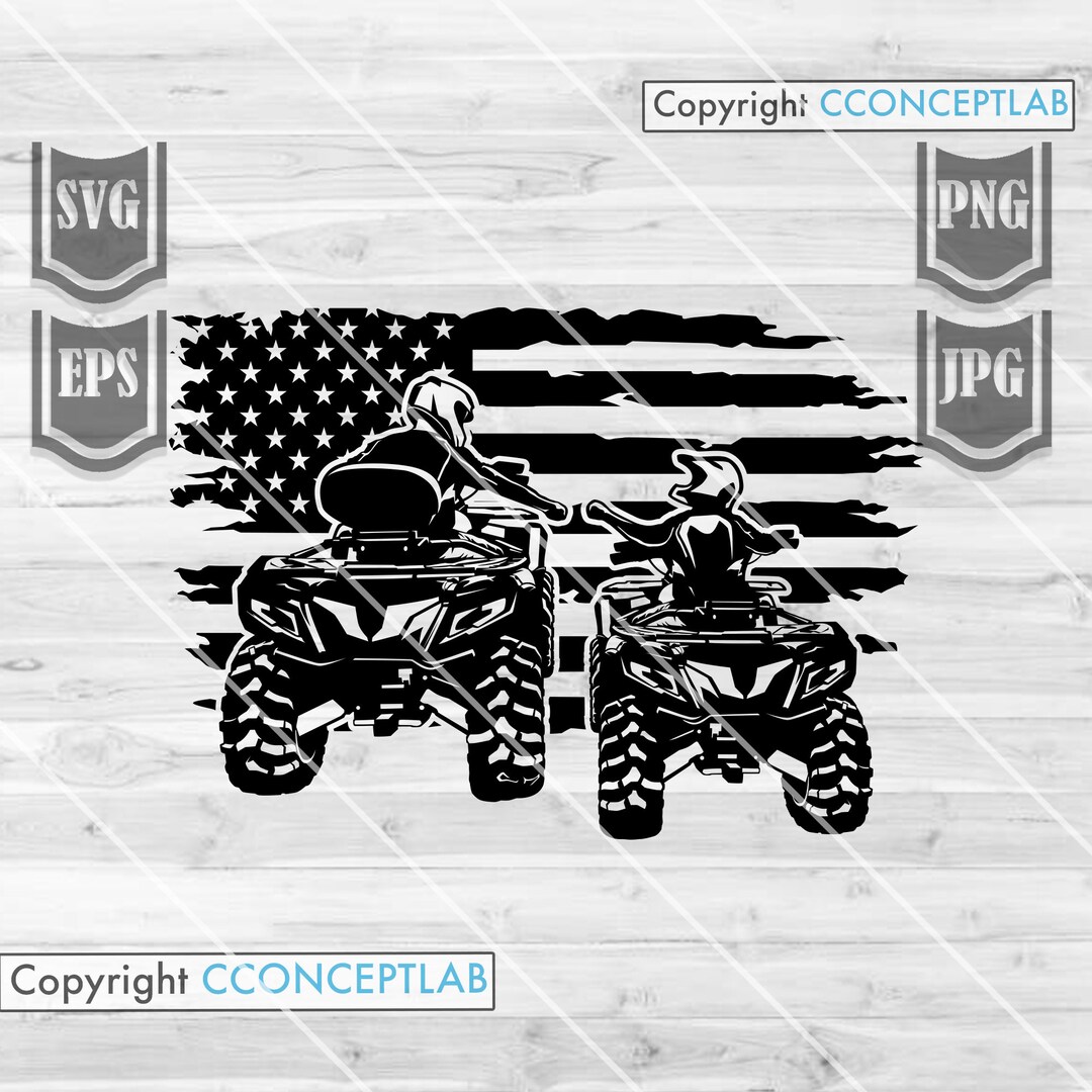 US Father and Son ATV Ride Svg File | Like Father Like Son Clipart ...