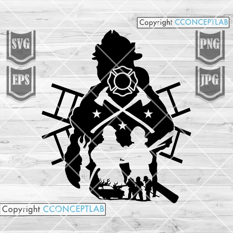 Firefighter Stencil - Etsy