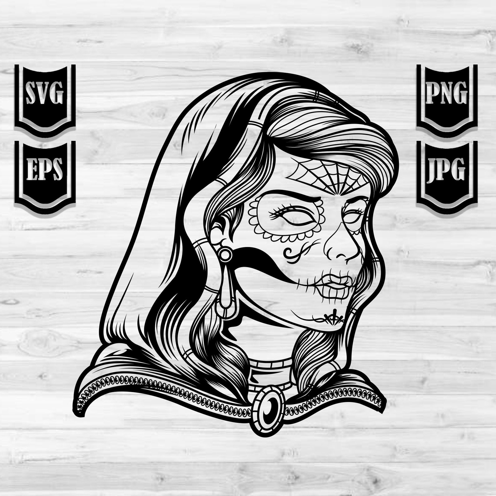 La Calavera Catrina Illustration Catrina Svg La Calavera | Etsy