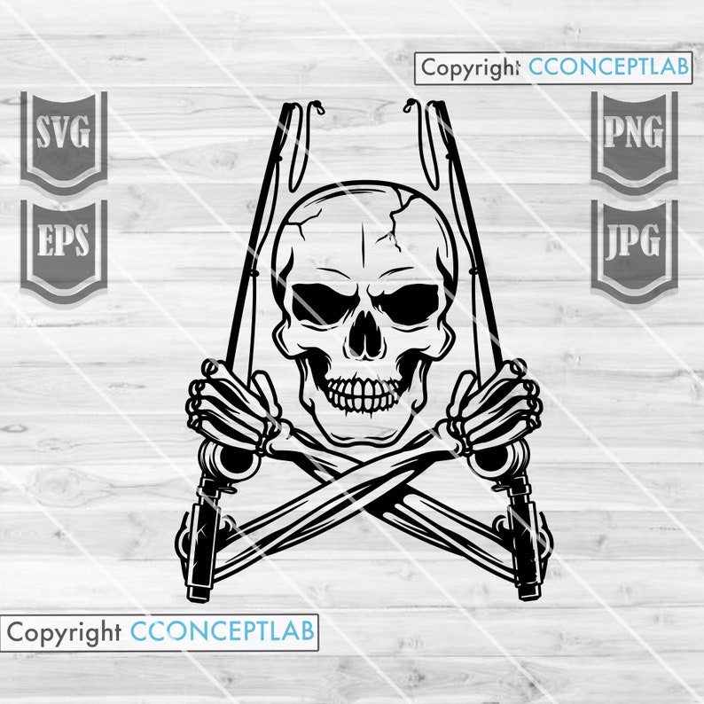 Fishing Skull Svg File Angler Svg Fisherman Svg - Etsy