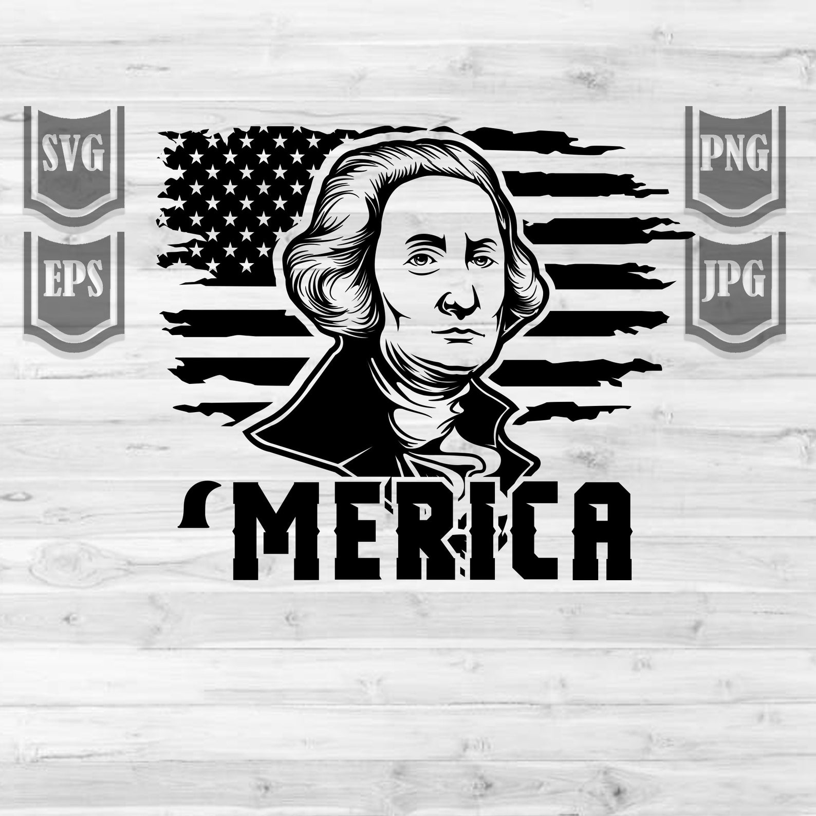 Merica George Washington || Svg File || Patriotic Svg || 4th of July ...