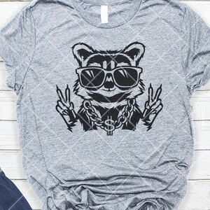 Raccoon Swag Svg | Cute Party Animal Clipart | Hippie Trash Cat Stencil ...