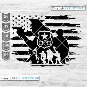 US Police Scene Svg | Policeman Clipart | First Dispatcher Cut File ...