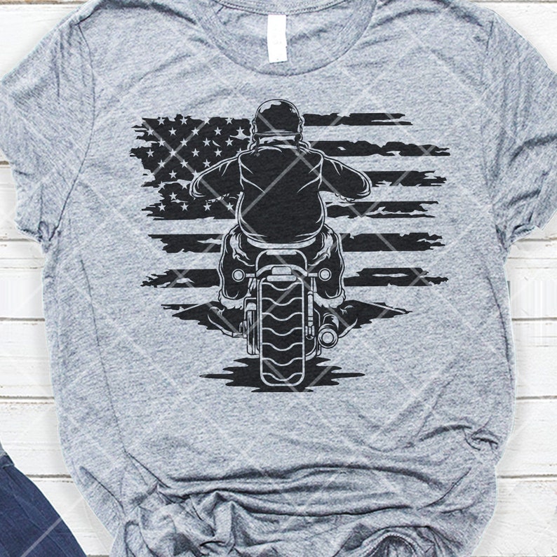 US Biker Scene Svg Rider Back View Clipart Sports Dad - Etsy
