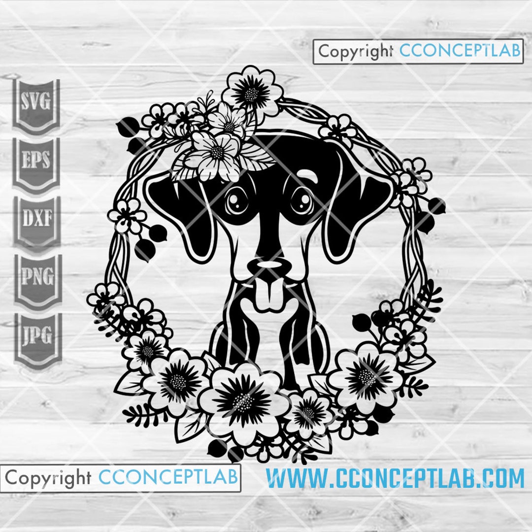 Baby Floral Dachshund Svg | Cute Dog Clipart | Paw Lover Shirt Png ...