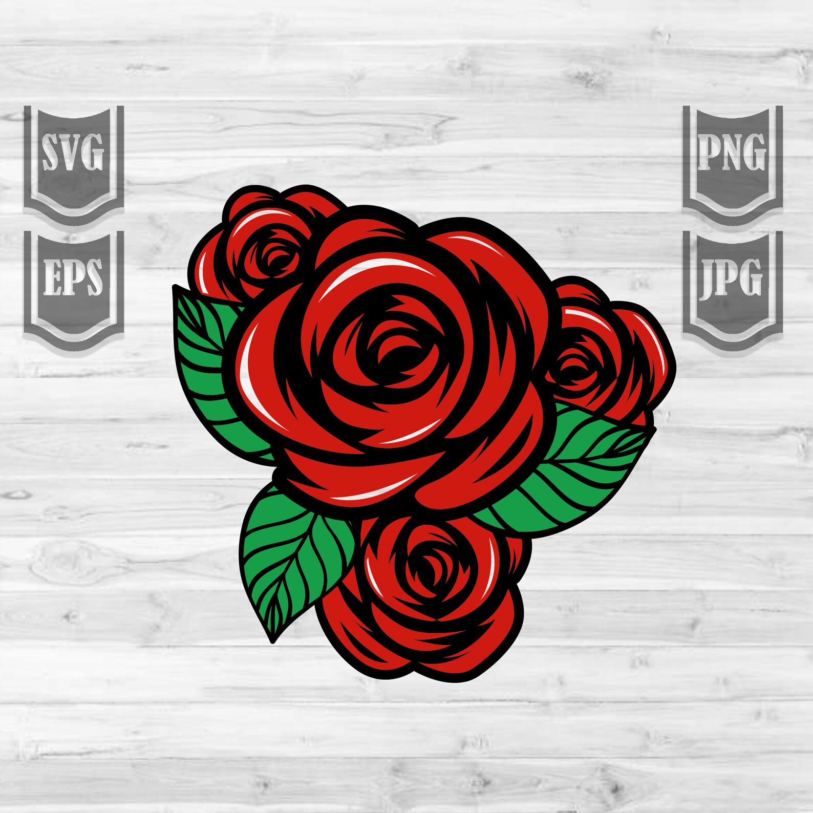 Red Rose Svg Roses Clipart Rosebud Cutfile Flower Shop - Etsy