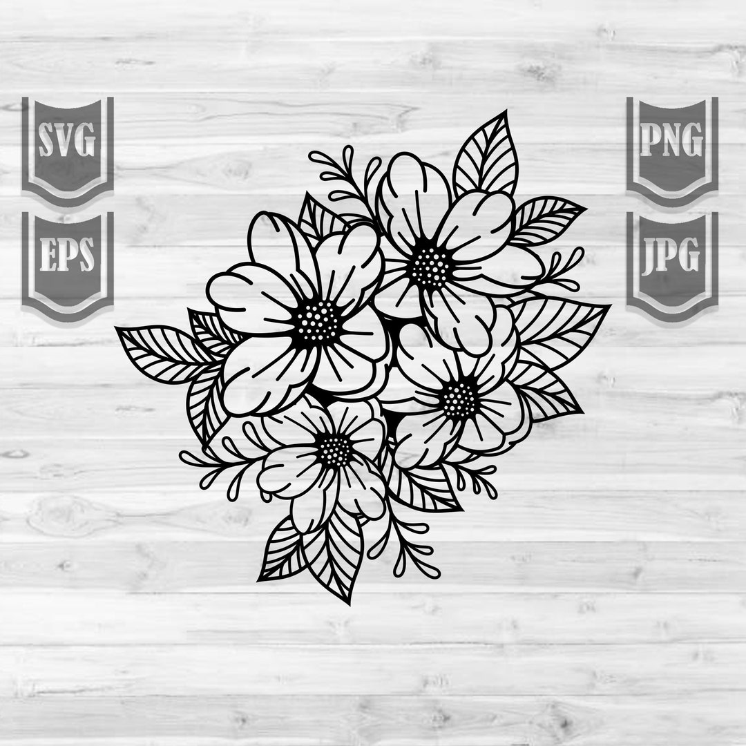 Flower Svg | Floral Arrangement Clipart | Flower Shop Monogram ...