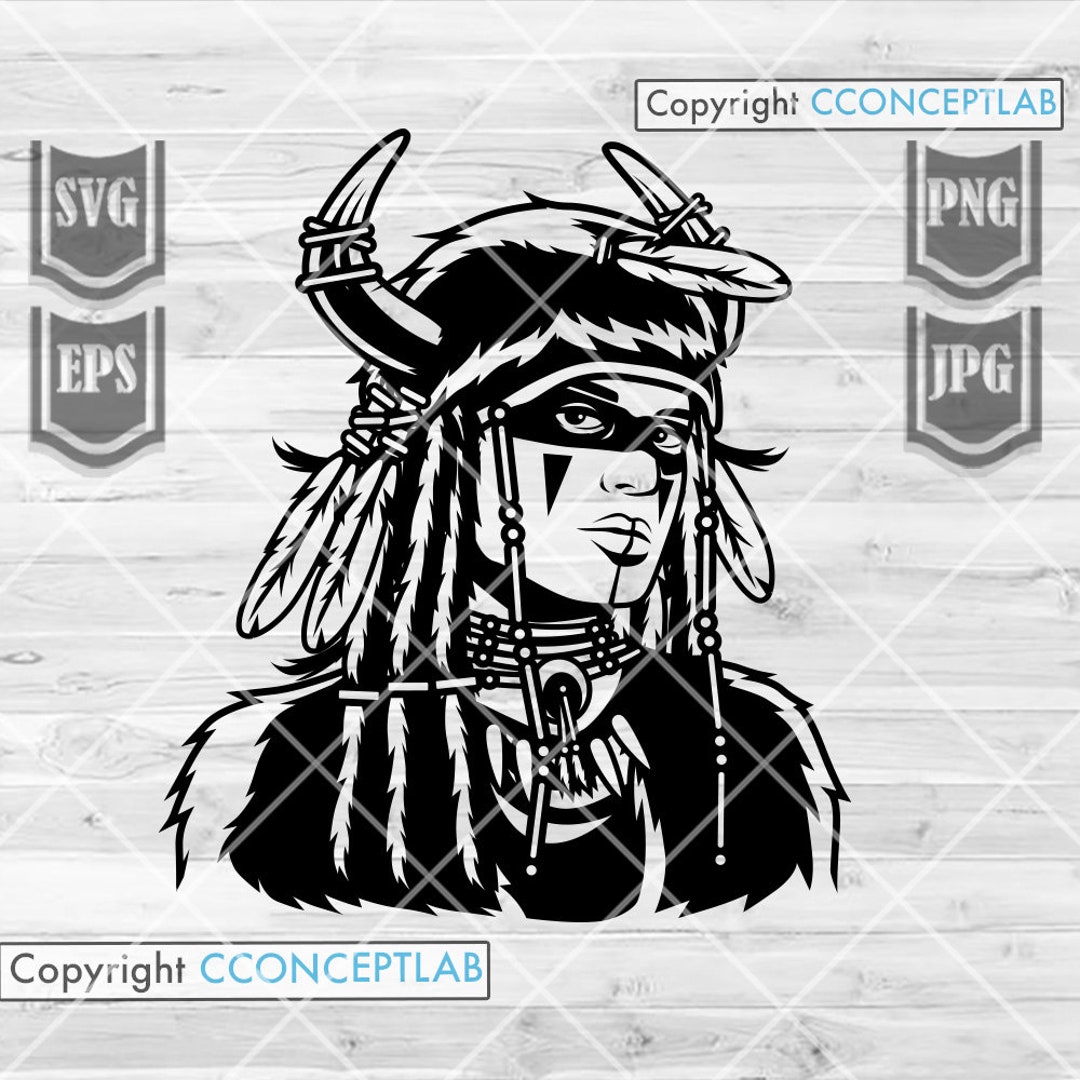 Native Man Svg | Ancient American Tribe Clipart | Teepee Stencil | Boho ...