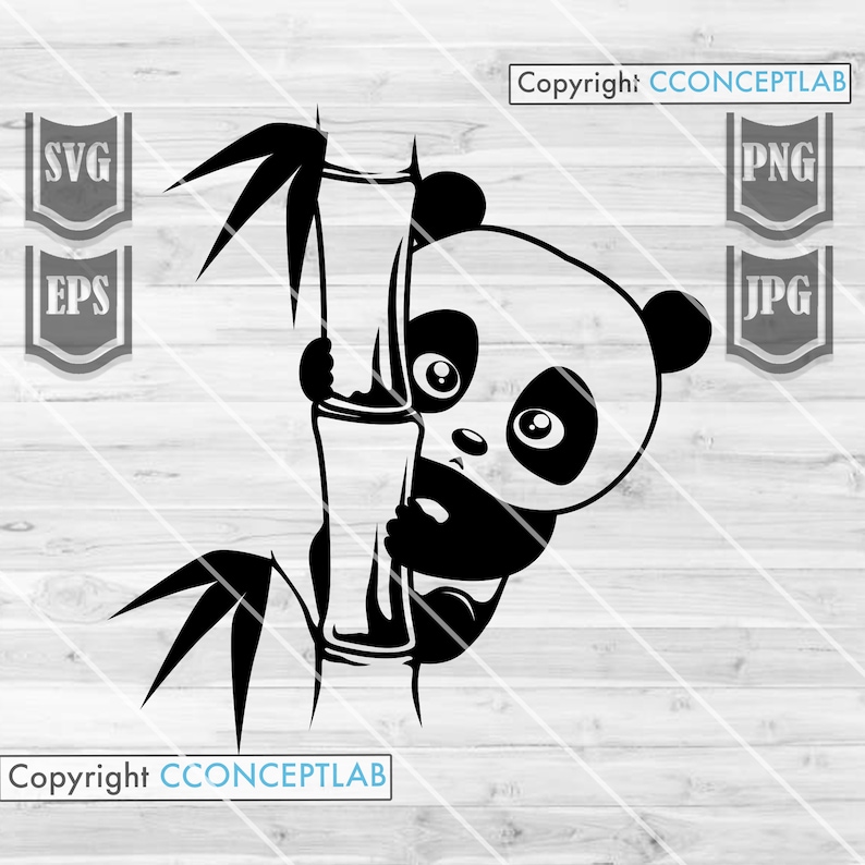 Cute Panda Peeking Svg File || Panda Svg || Panda Cut Files || Panda ...