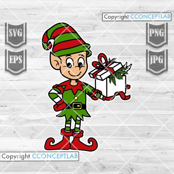Elf Gift Box Svg Elf Clipart Elf Cutfile Santa's Elf - Etsy