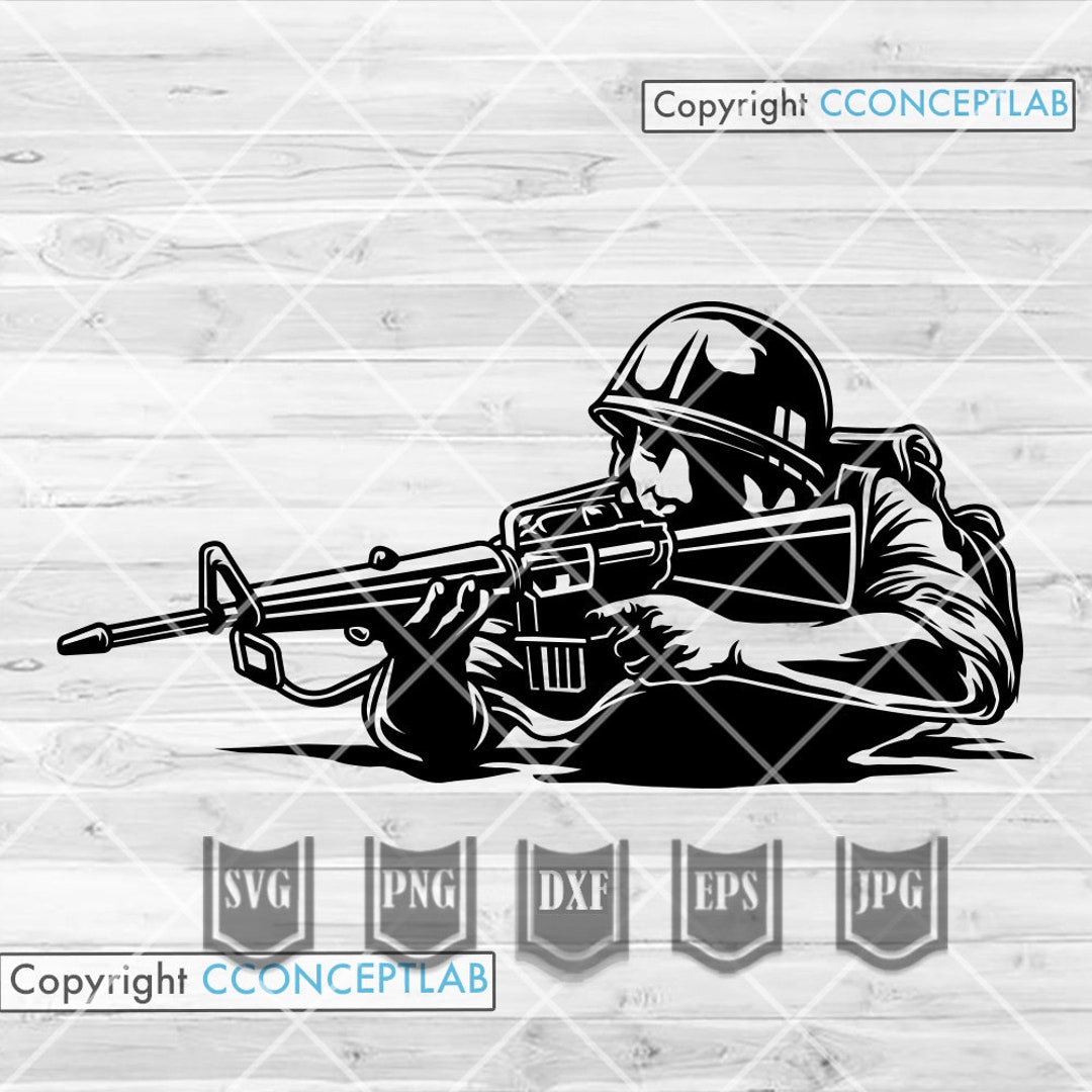 Soldier in Battle Field Svg | Veteran Dad Cut File | Military T-shirt ...