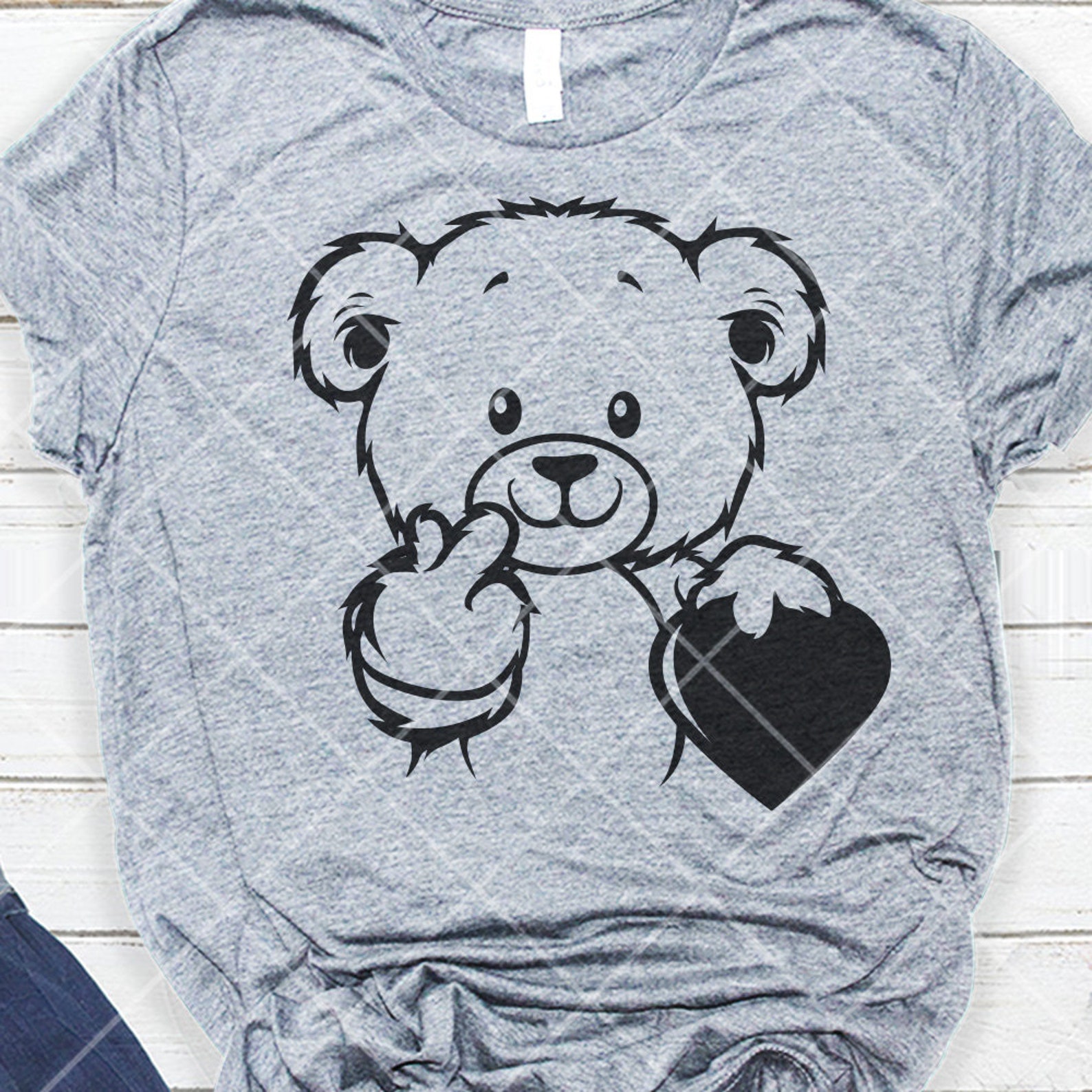 Teddy Oppa Svg | Bear Love Sign Clipart | Cute Grizzly Shirt Png ...
