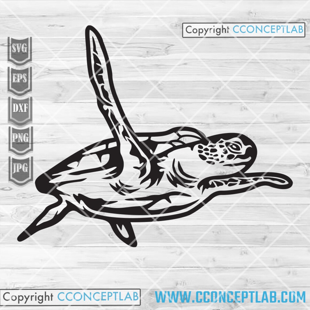 Sea Turtle Svg Underwater Animal Clipart Tropical Vibes Stencil Summer ...