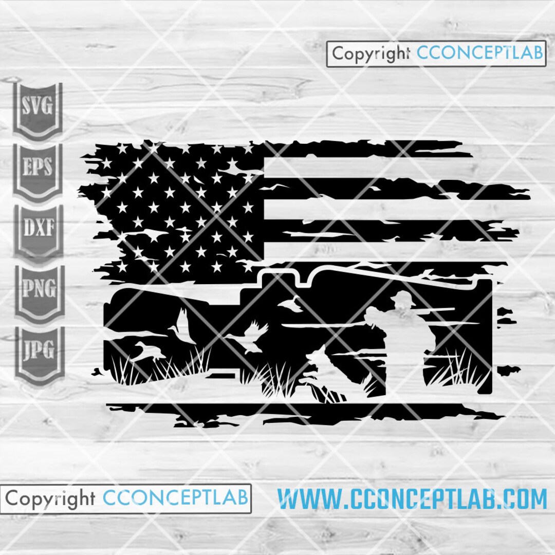 US Duck Hunting Scene Svg | USA Hunter Dad Clipart | Outdoor Shirt Png ...