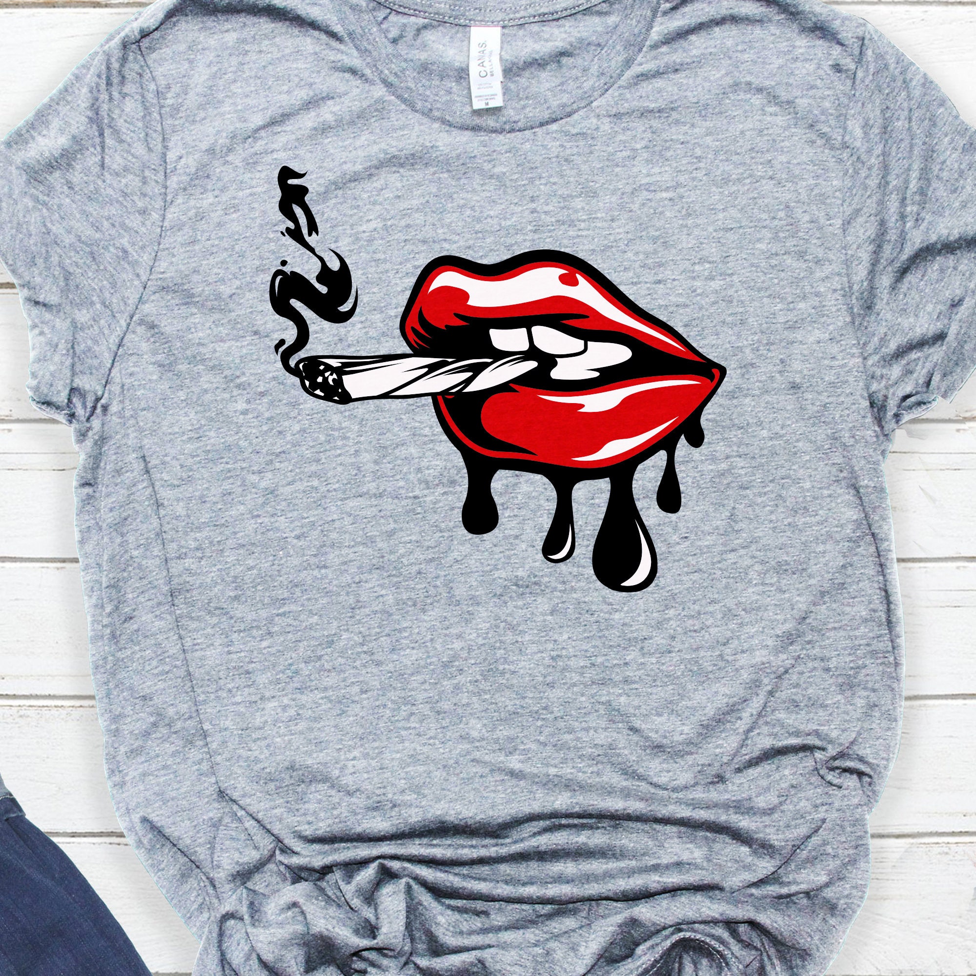 Red Lips Smoking Weed Svg Marijuana Cut File Cannabis | Etsy