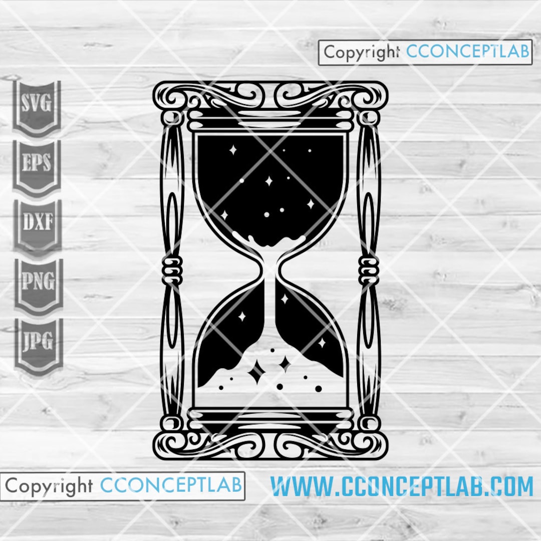 Hour Glass Svg | Timer Clipart | Sand Time Stencil | Time Kills Shirt ...