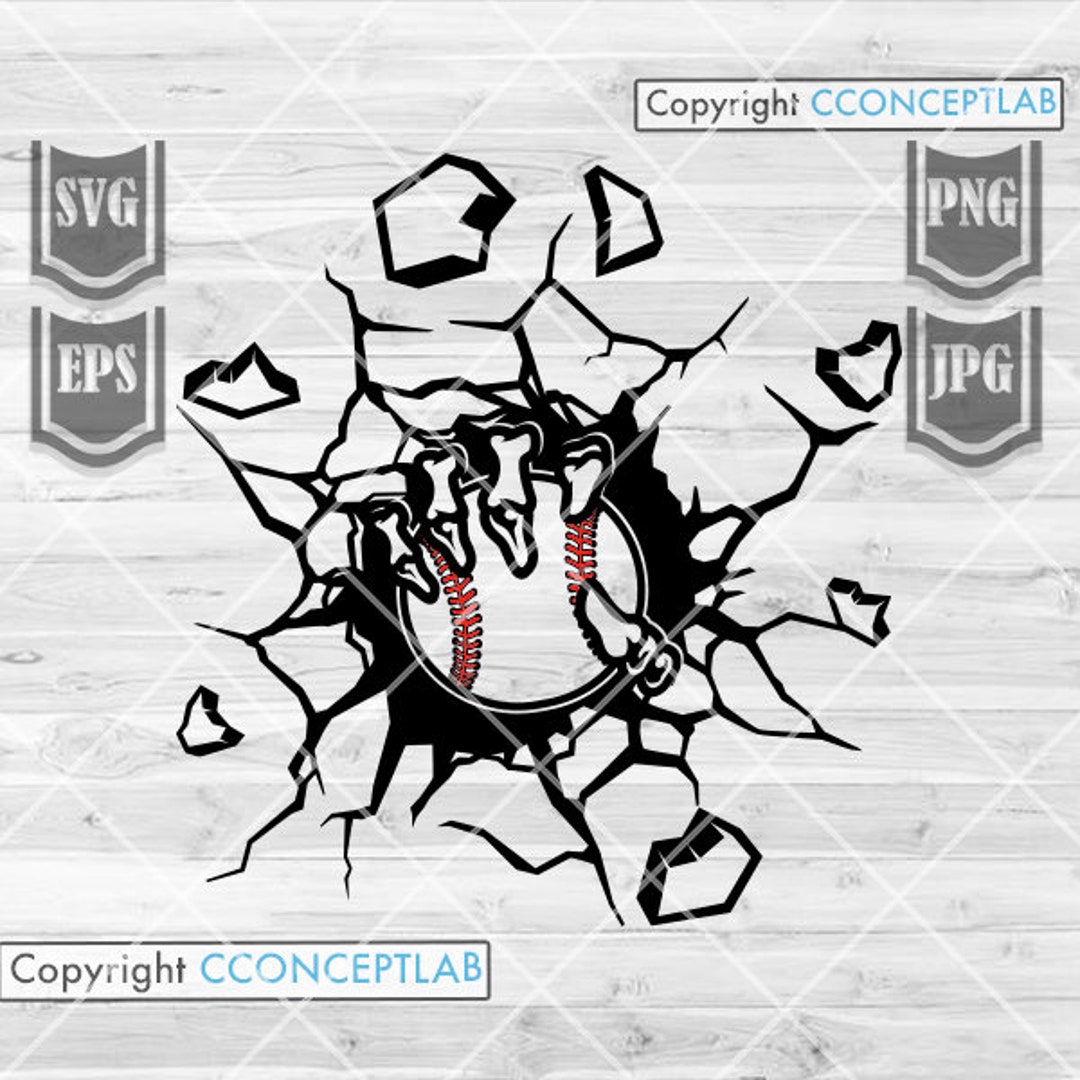 Smashing Wall Baseball Svg | Smashing Wall Svg | Baseball Clipart ...