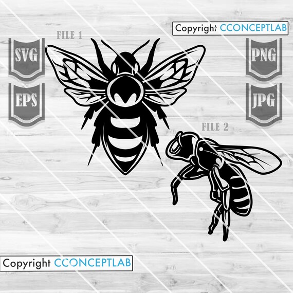 Bees Svg Bee Cut File Flying Insect Illustration Nectar | Etsy