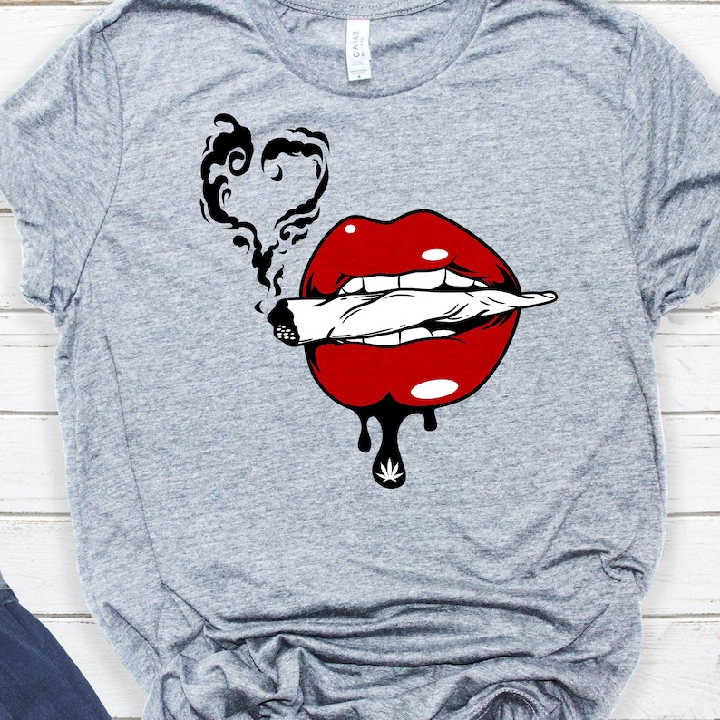 Sexy Red Lips Smoking Joint Svg Cannabis Clipart 420 Shirt - Etsy