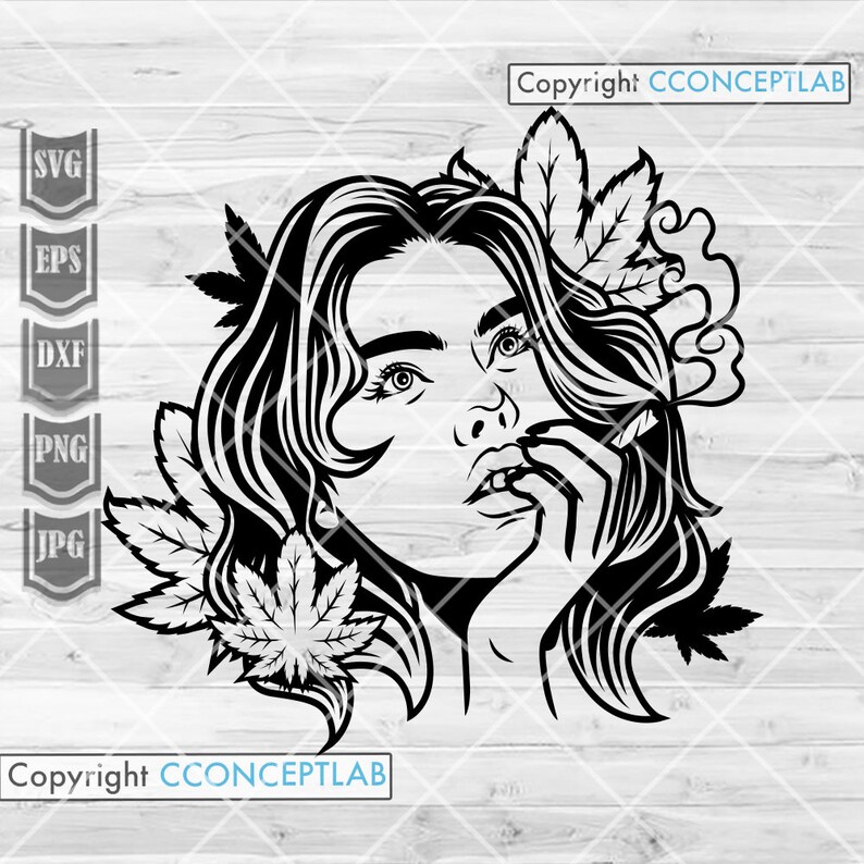 Girl Smoking Weed Svg Rasta Lady Clipart Dope Diva Cut - Etsy