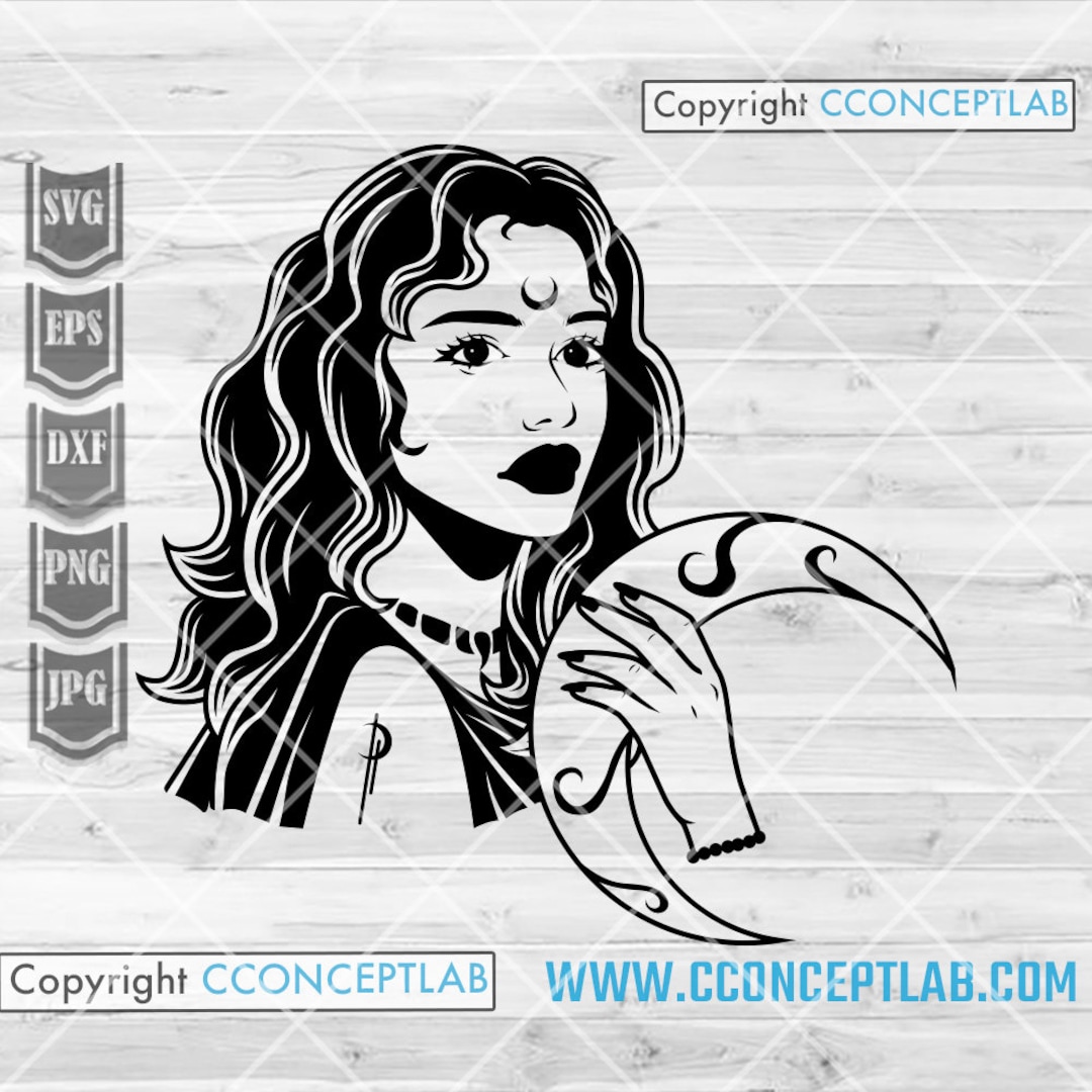 Mystical Girl Svg | Halloween Shirt Png | Spooky Celestial Cutfile ...