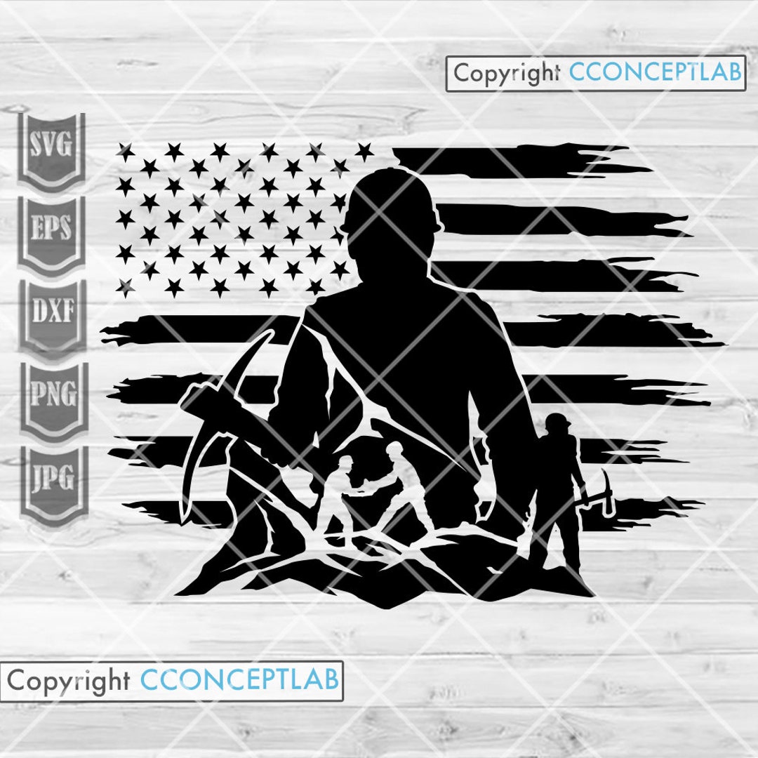 US Mining Scene Svg | Miner Dad Clipart | Mining Shirt Png | Mine Land ...