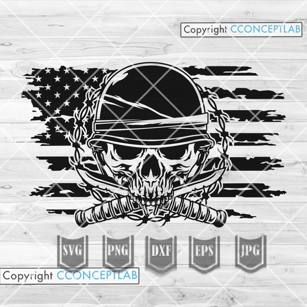 US Military Skull Svg | Soldier Dad Shirt Png | Veteran Gift Idea Dxf ...