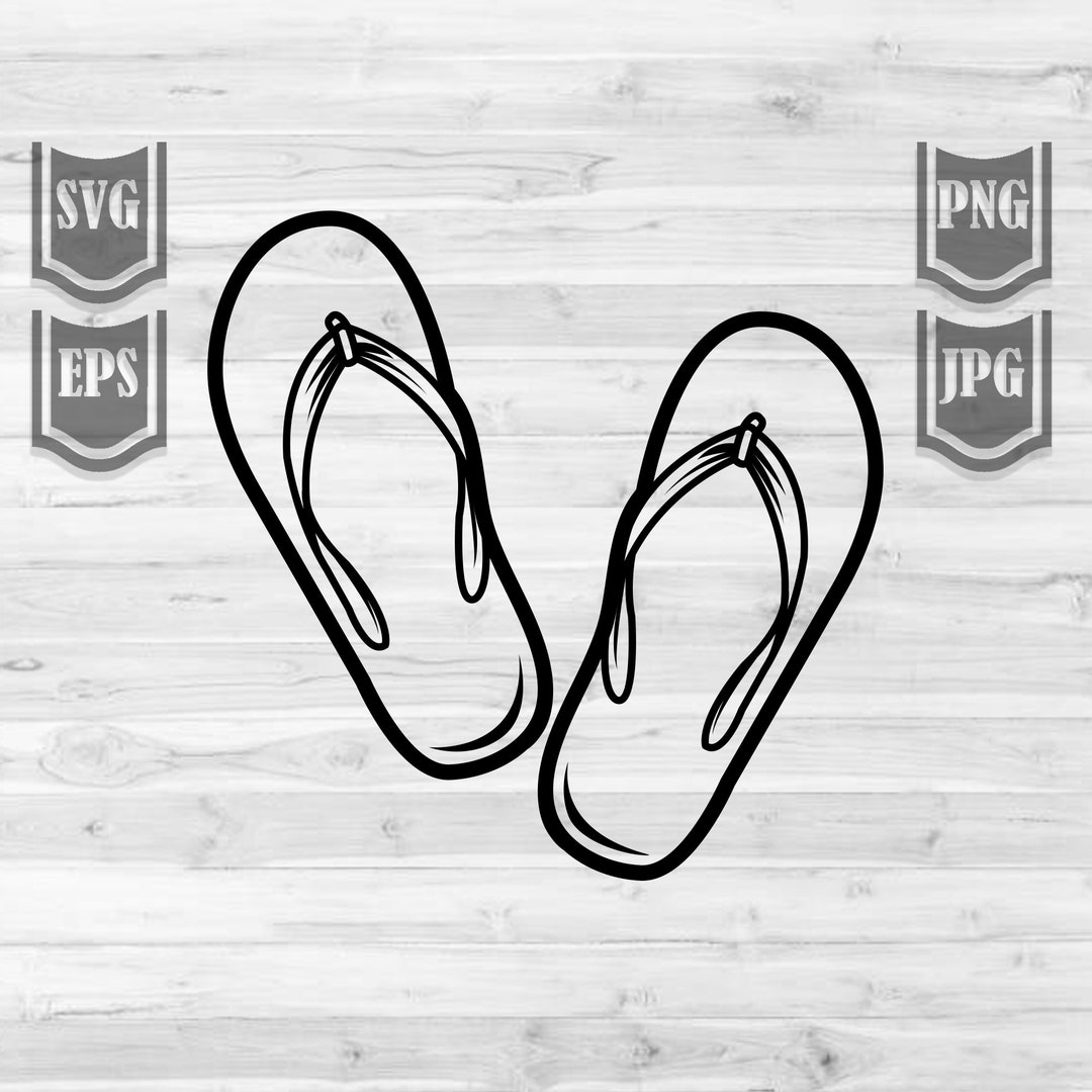 Slippers Svg Slipper Illustration Svg Slippers Clipart Beach Svg ...