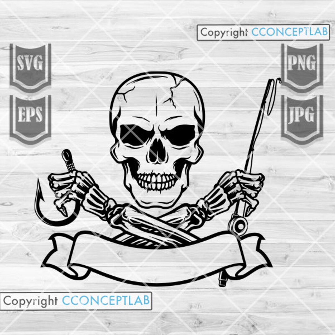 Fishing Skull Svg | Fishing Day Dxf | Fishing Shirt Svg | Fishing ...