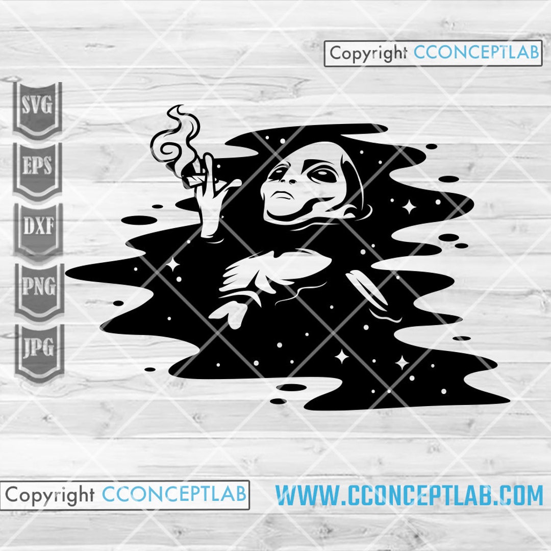 Alien Space Smoking Weed Svg Outer Space Clipart High UFO Shirt Png 420 ...
