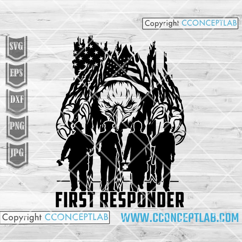 US Eagle First Responder Svg Dispatcher Clipart Emergency - Etsy