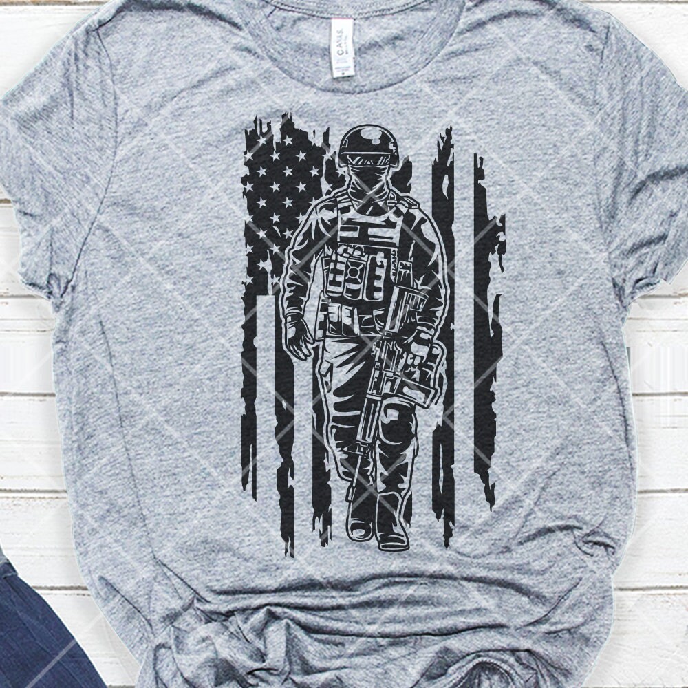 US Soldier Svg | Military Dad Clipart | Veteran Gift Idea T-shirt Png ...