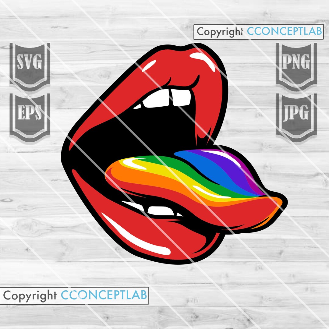 Sexy Lips LGBT Pride Svg File || Lgbt Tongue Svg || Sexy Red Lips Svg ...