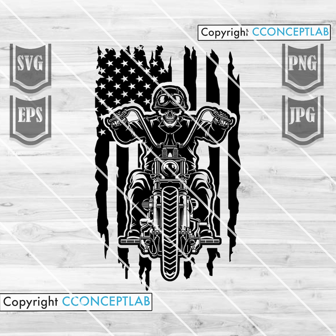 US Biker Skull Svg | Big Bike Rally Svg | Biker Skull Png | Biker ...