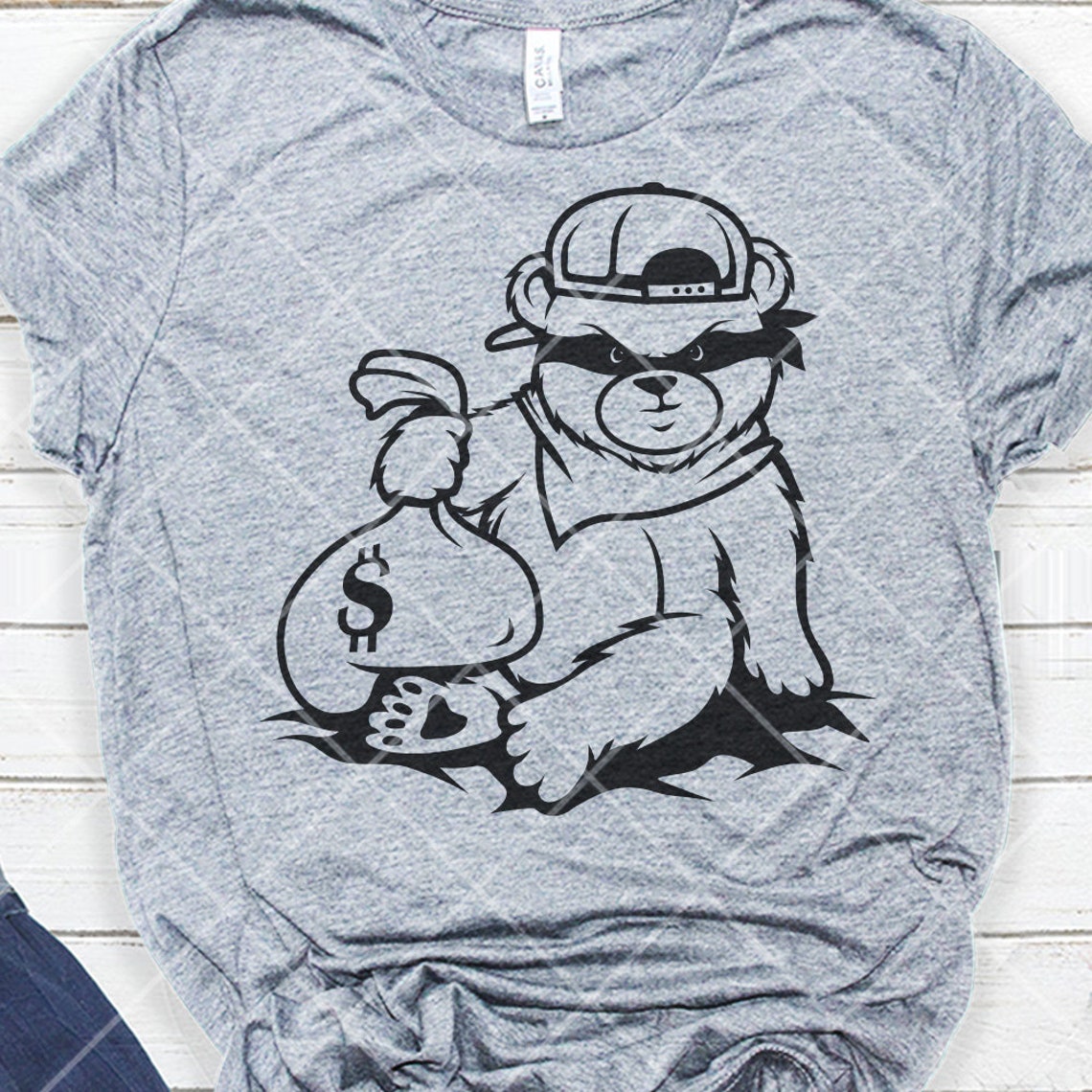 Teddy the Robber Svg Bank Robbery Clipart Grizzly With - Etsy